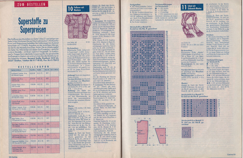 Carina Burda 10 1993 (октябрь): Персональные записи в журнале Ярмарки Мастеров