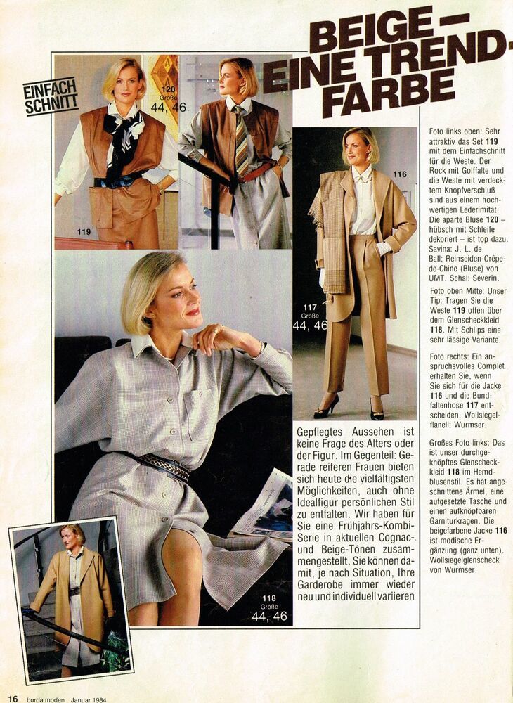 Парад моделей Burda Moden № 1/1984