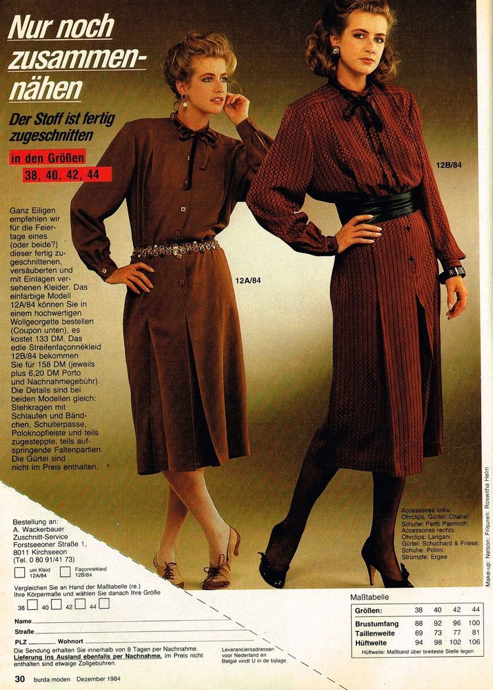 Парад моделей Burda Moden № 12/1984